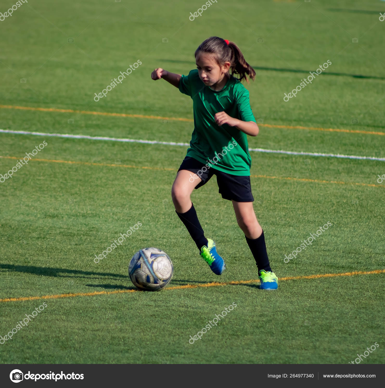 Little Girl Playing Soccer