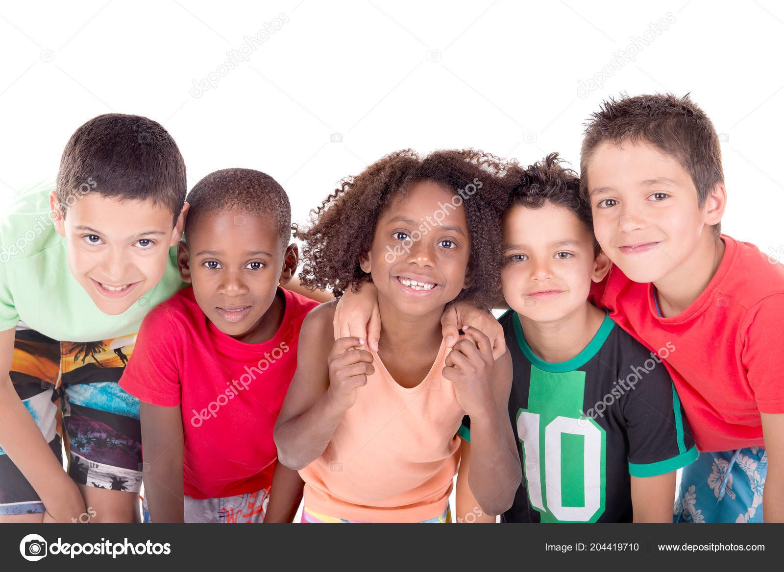 Group Kids Posing Isolated White Background Stock Photo by ©verkoka ...