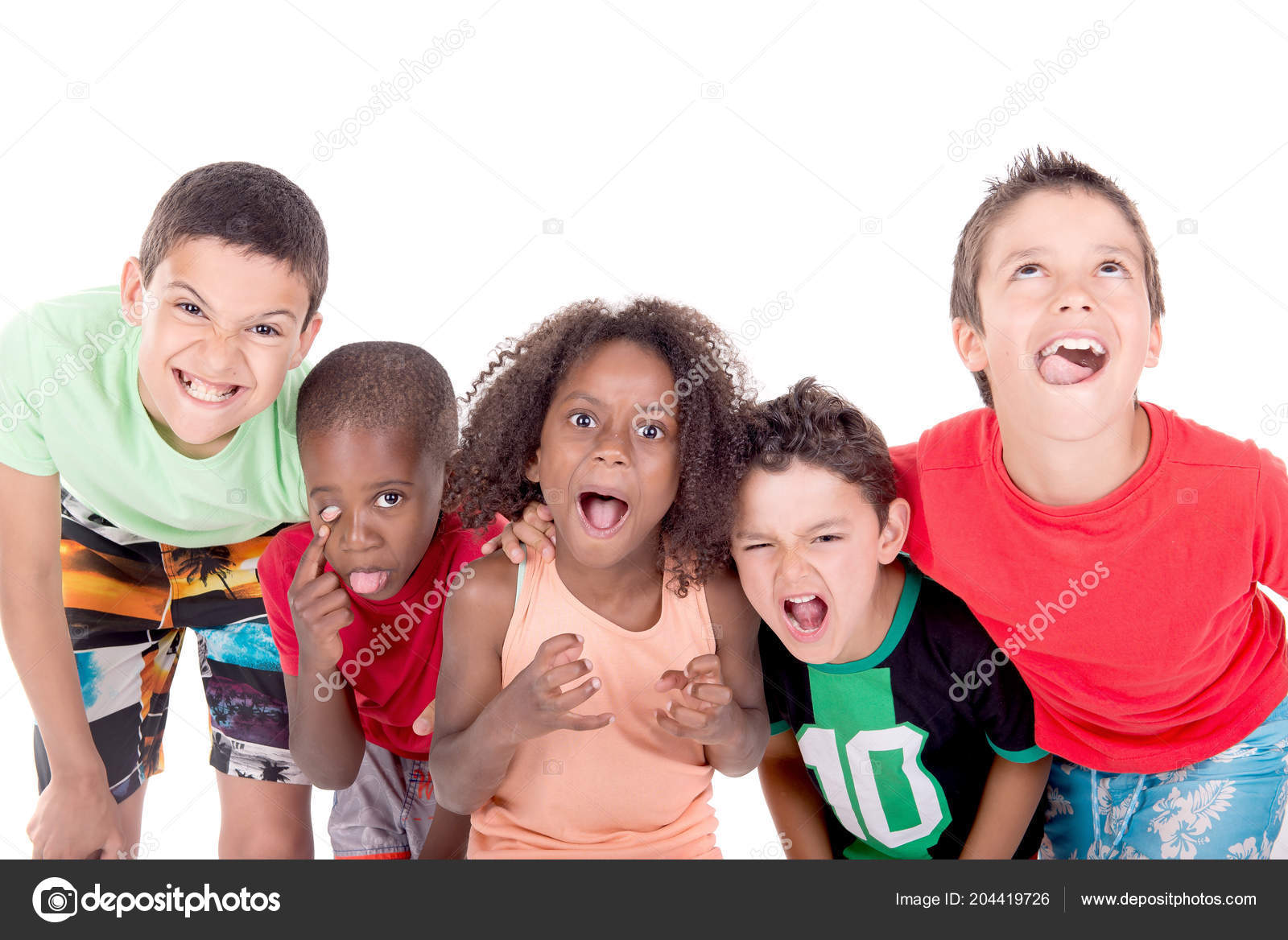 Group Kids Posing Isolated White Background Stock Photo by ©verkoka ...