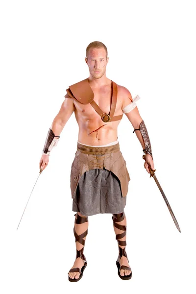 Strong Gladiator Isolated White Background — Stock Photo © verkoka ...