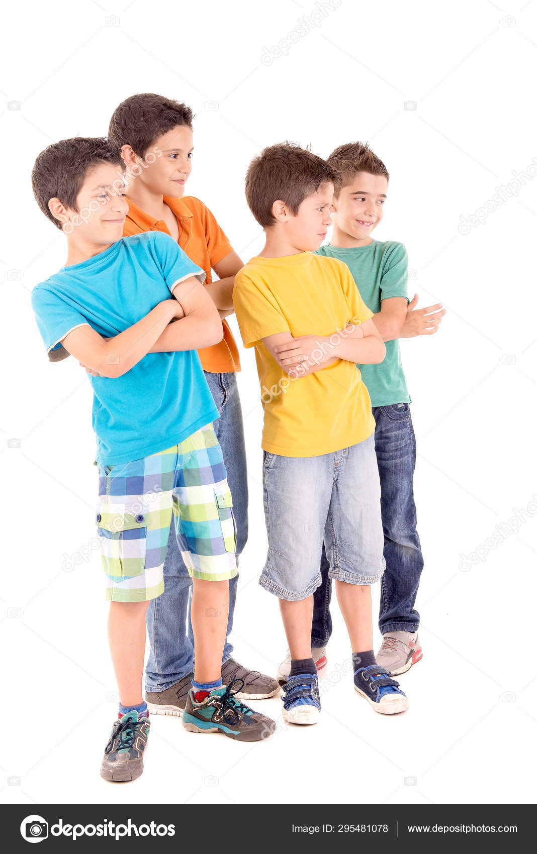 Group Little Boys Isolated White Background — Stock Photo © verkoka ...