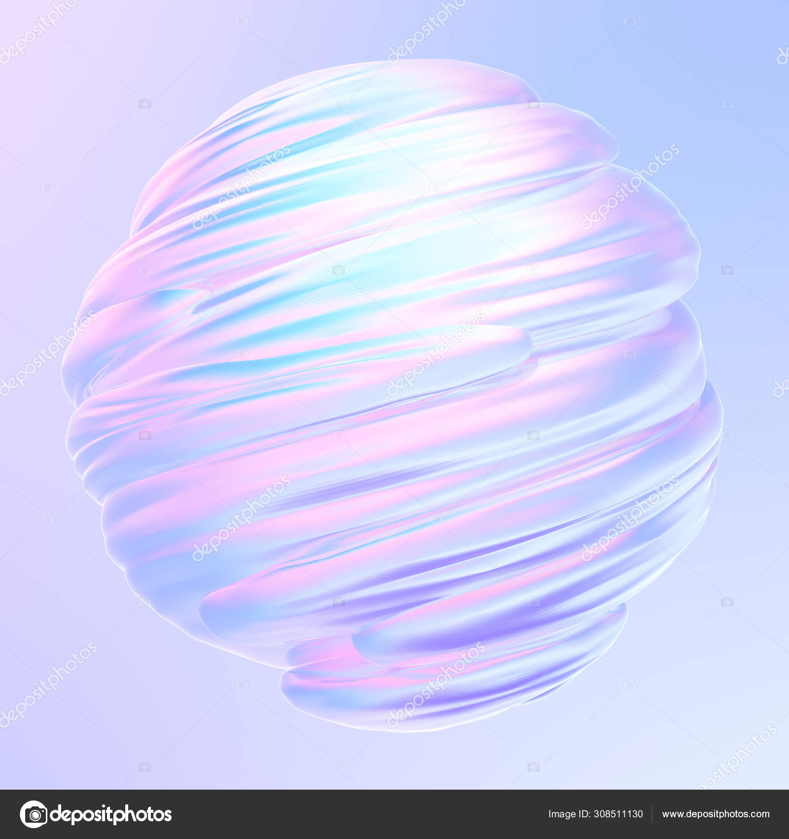 Liquid twisted holographic 3D shape texture object Stock Photo by ...