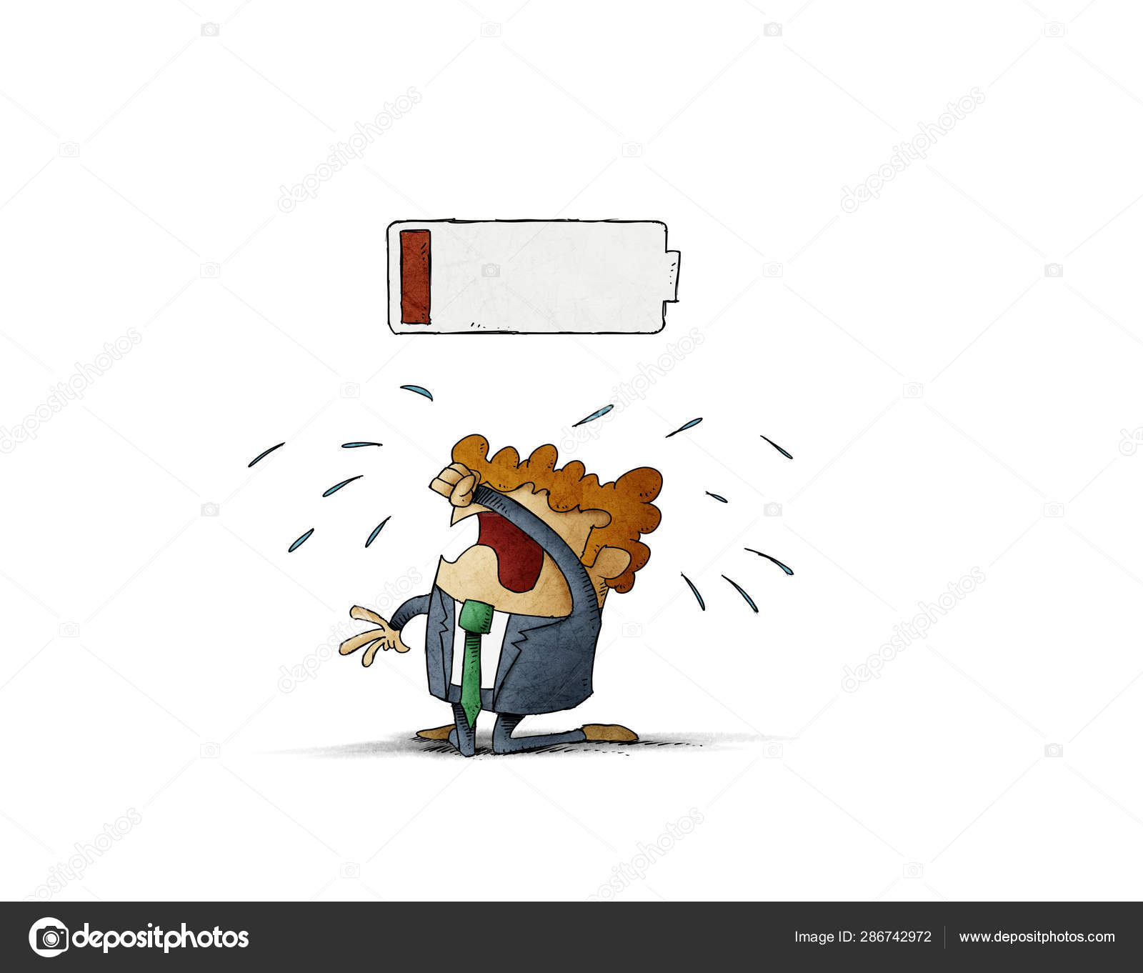 Man is crying on his knees because he has run out of energy. isolated ...