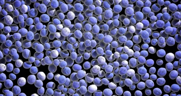 Microorganism Colony Blue Background Illustration Stock Photo by ...