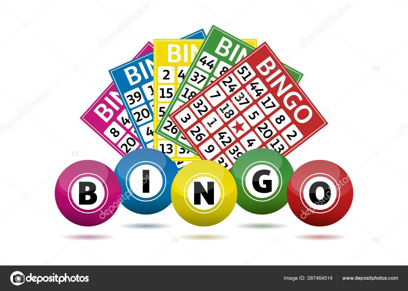 Bingo Bolas Lotería Tarjetas Bingo Concepto Vector Ilustración Vector ...