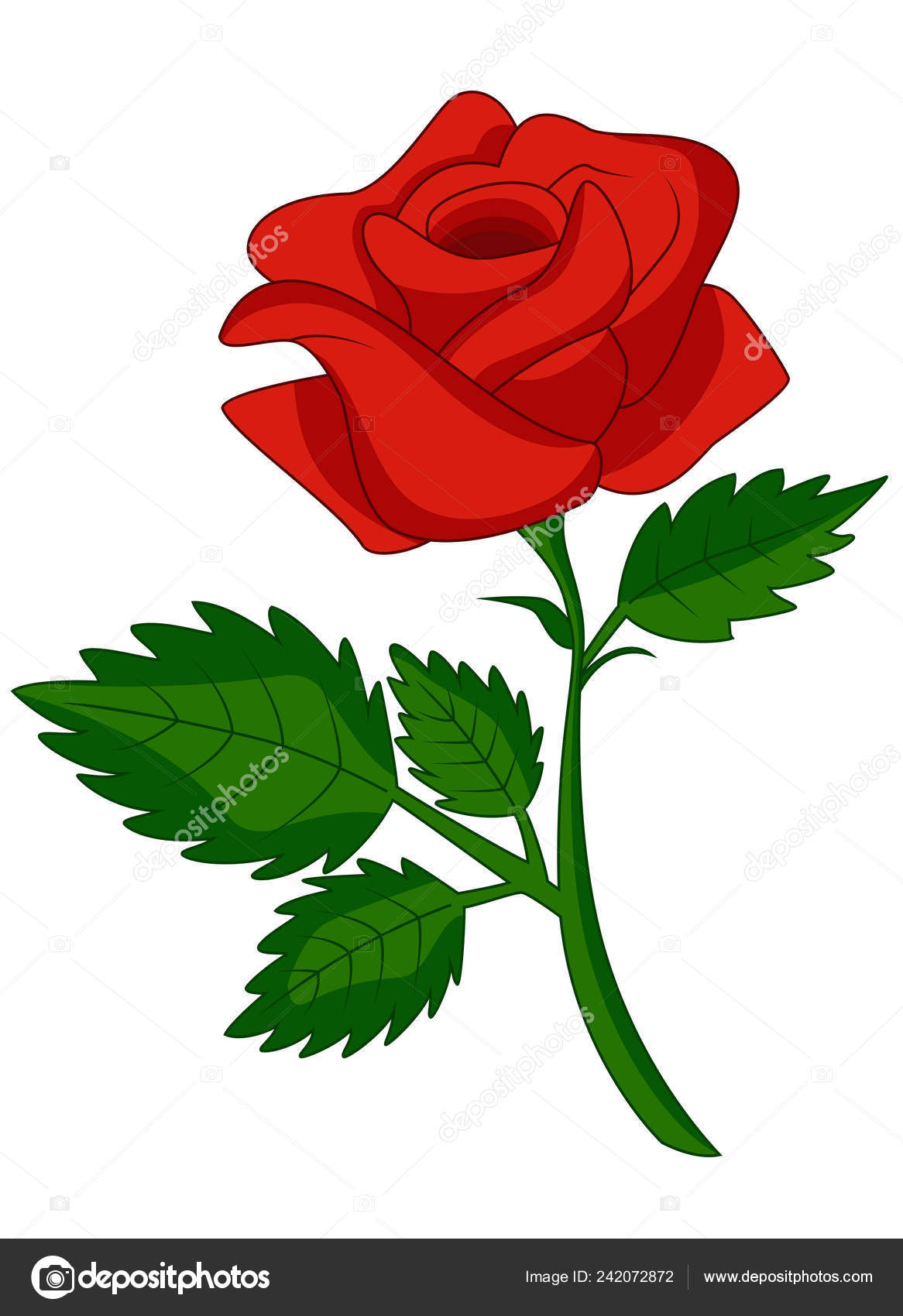 Illustration Red Rose Cartoon Stock Vector by ©ciputra 242072872 Illustration Red Rose Cartoon Stock Vector by ©ciputra 242072872
