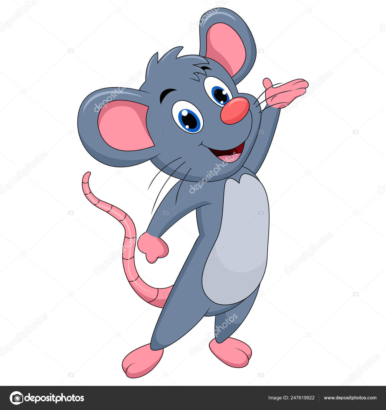 Cute Mouse Cartoon Presenting Stock Vector Image by ©ciputra #247619922