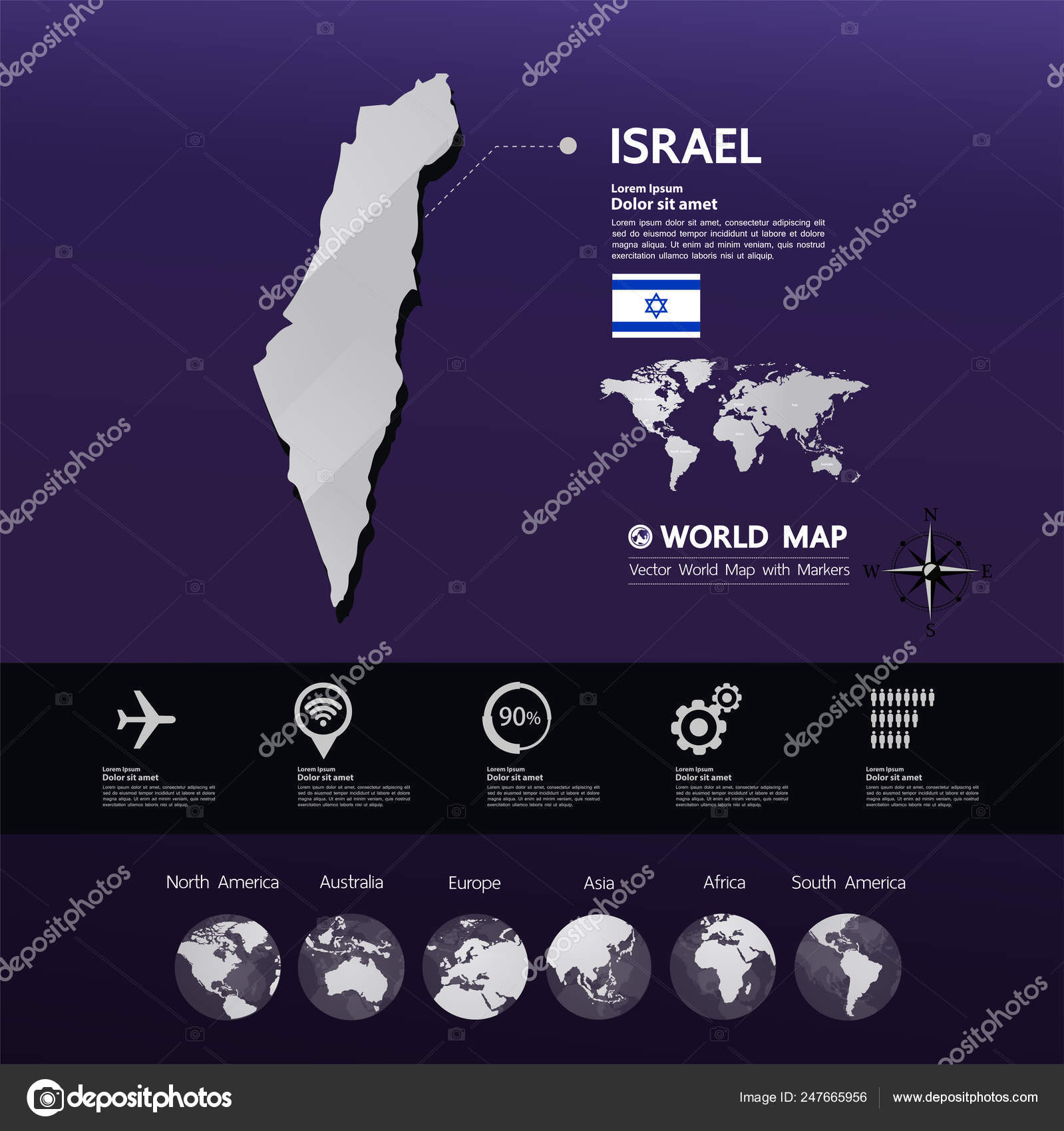 Israel Map Vector Illustration Stock Vector by ©teerasalai@hotmail.com ...