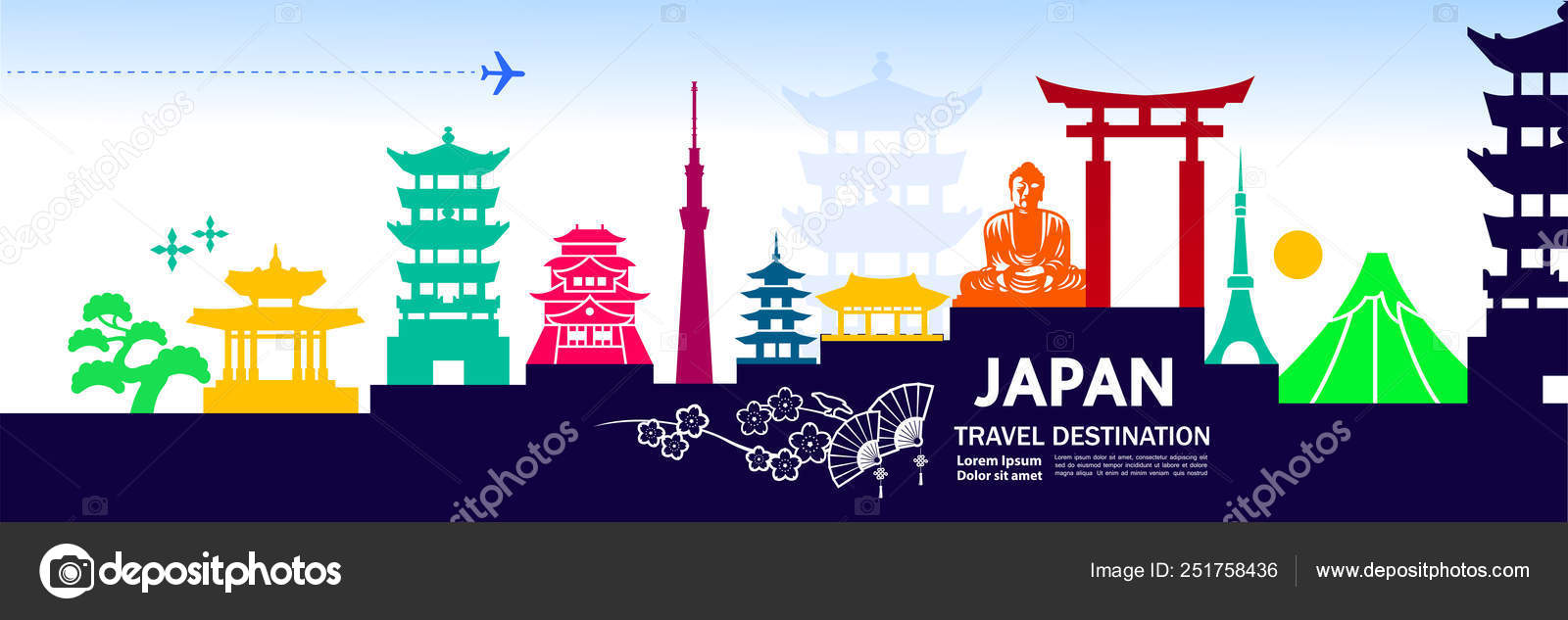 Japan Travel Destination Vector Illustration Stock Vector Image by ...