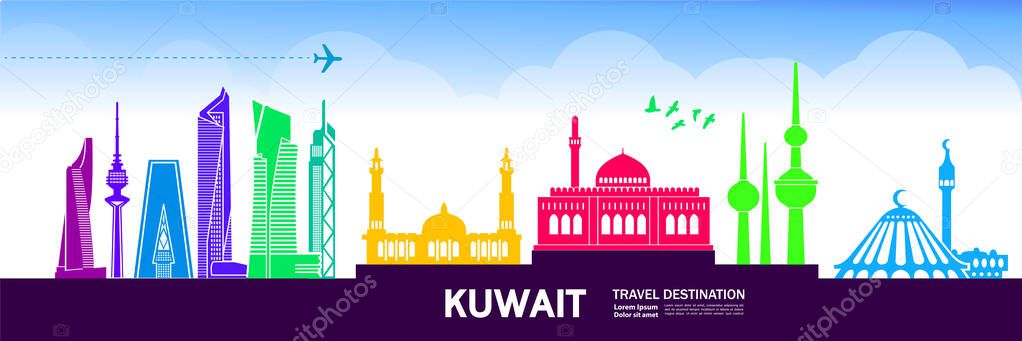 Fly kuwait Vector Art Stock Images | Depositphotos