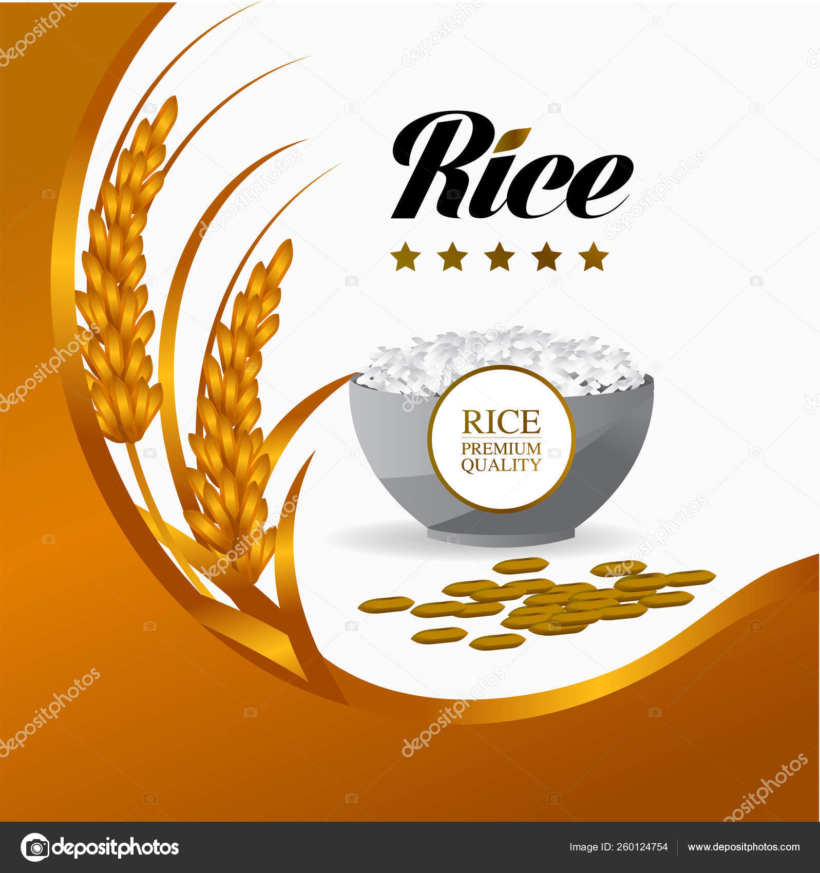 Premium Rice Great Quality Design Concept Vector Stock Vector by ...
