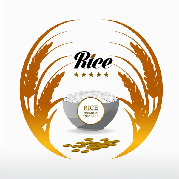 Premium Rice Great Quality Design Concept Vector Stock Vector by ...