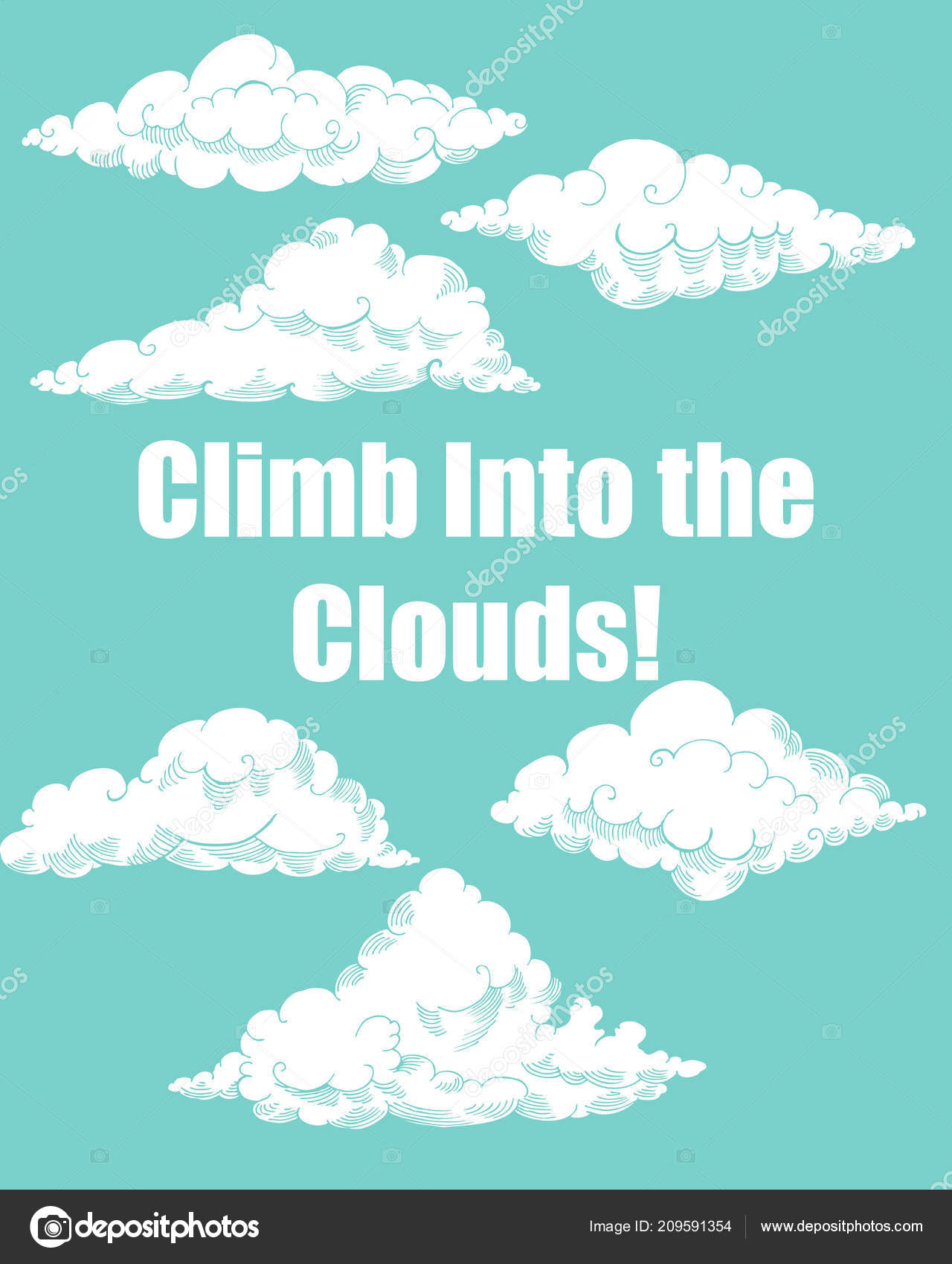 Quotes poster with clouds. Hand drawn illustration Stock Vector by ...