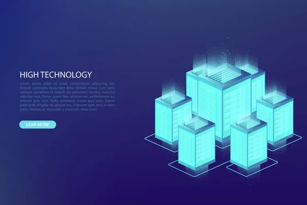 Concept Big Data Processing Center Cloud Database Server Energy Station Stock Vector by ...