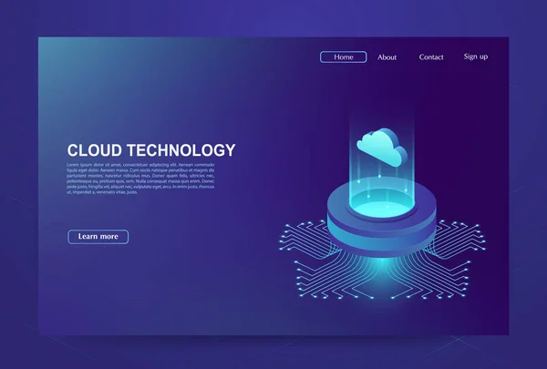 Concept Big Data Processing Center Cloud Database Station Future Data Stock Vector by ...