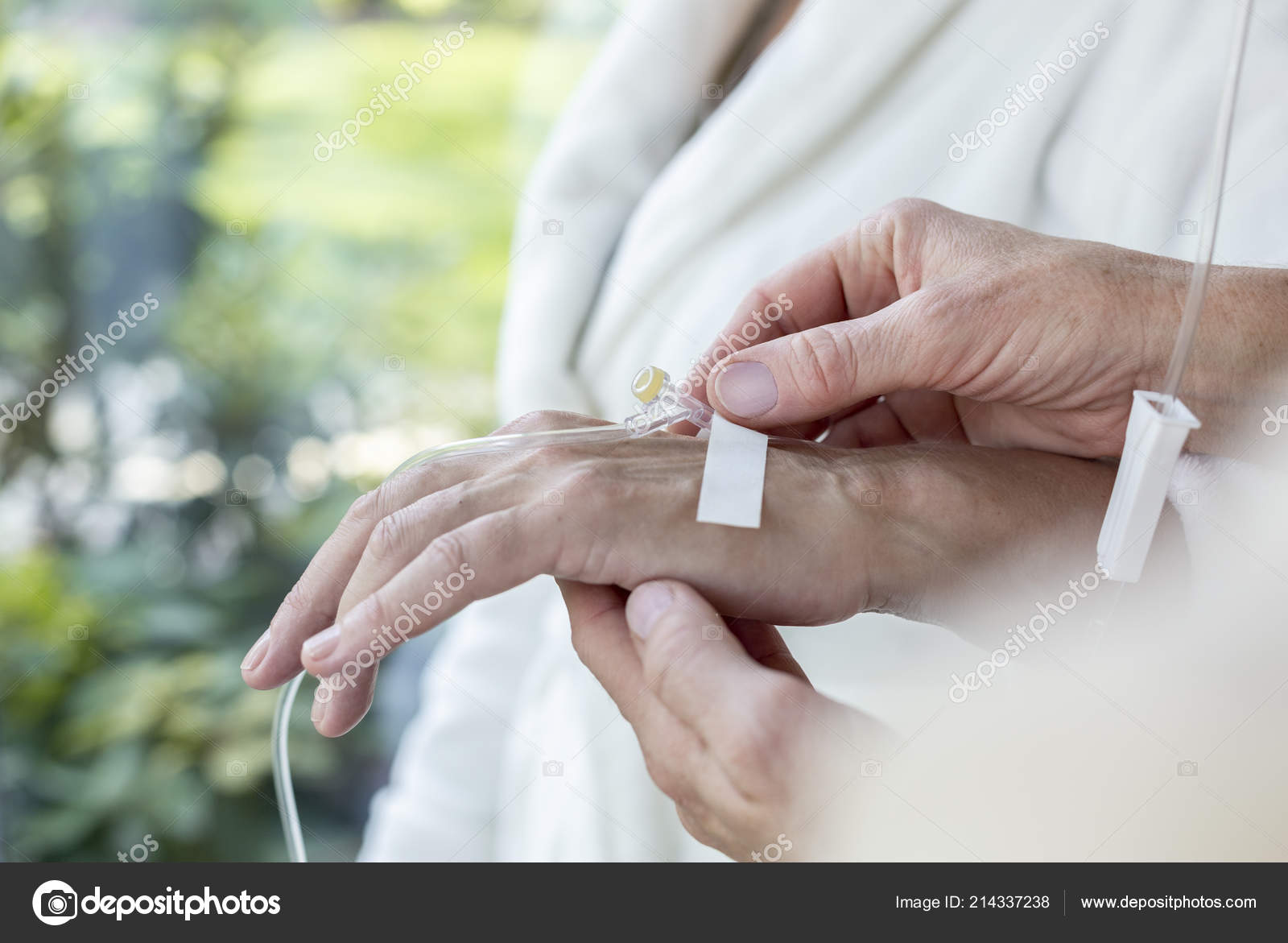 Close Hand Peripheral Venous Access Catheter Stock Photo by ...