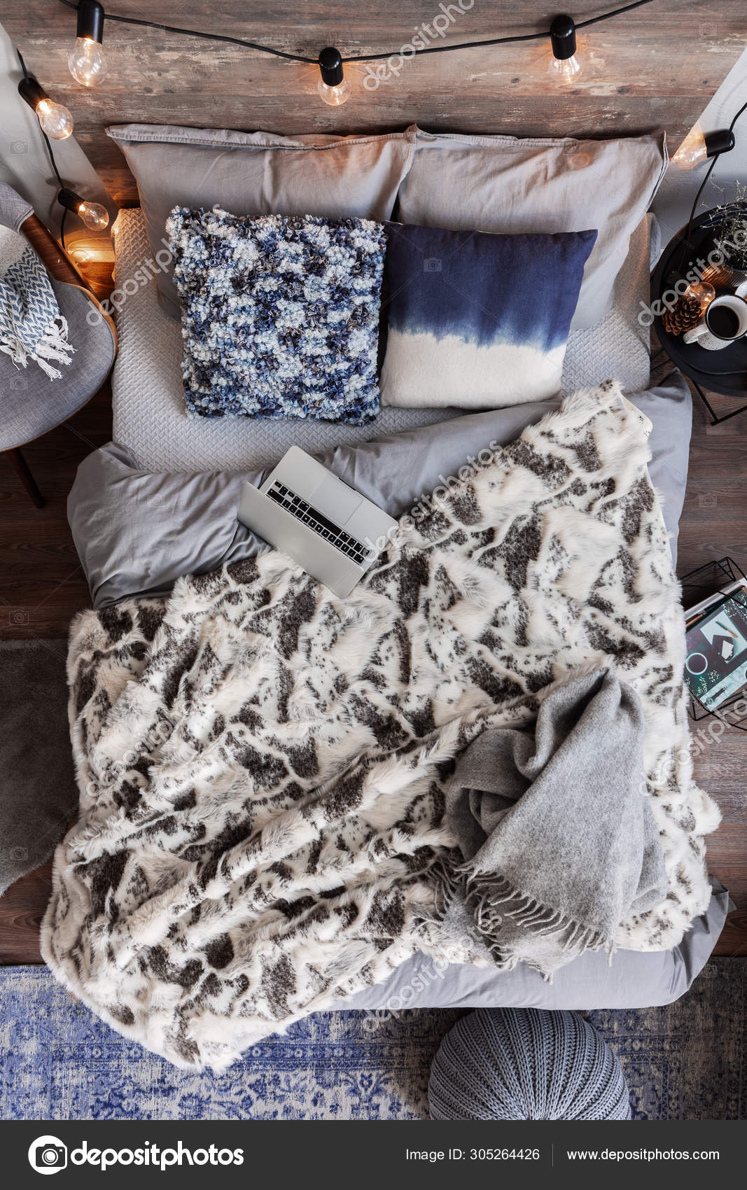 Blanket On Bed Top View