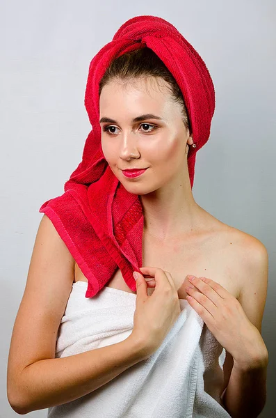 Beautiful Girl Towel — Stock Photo © uminov #208710842