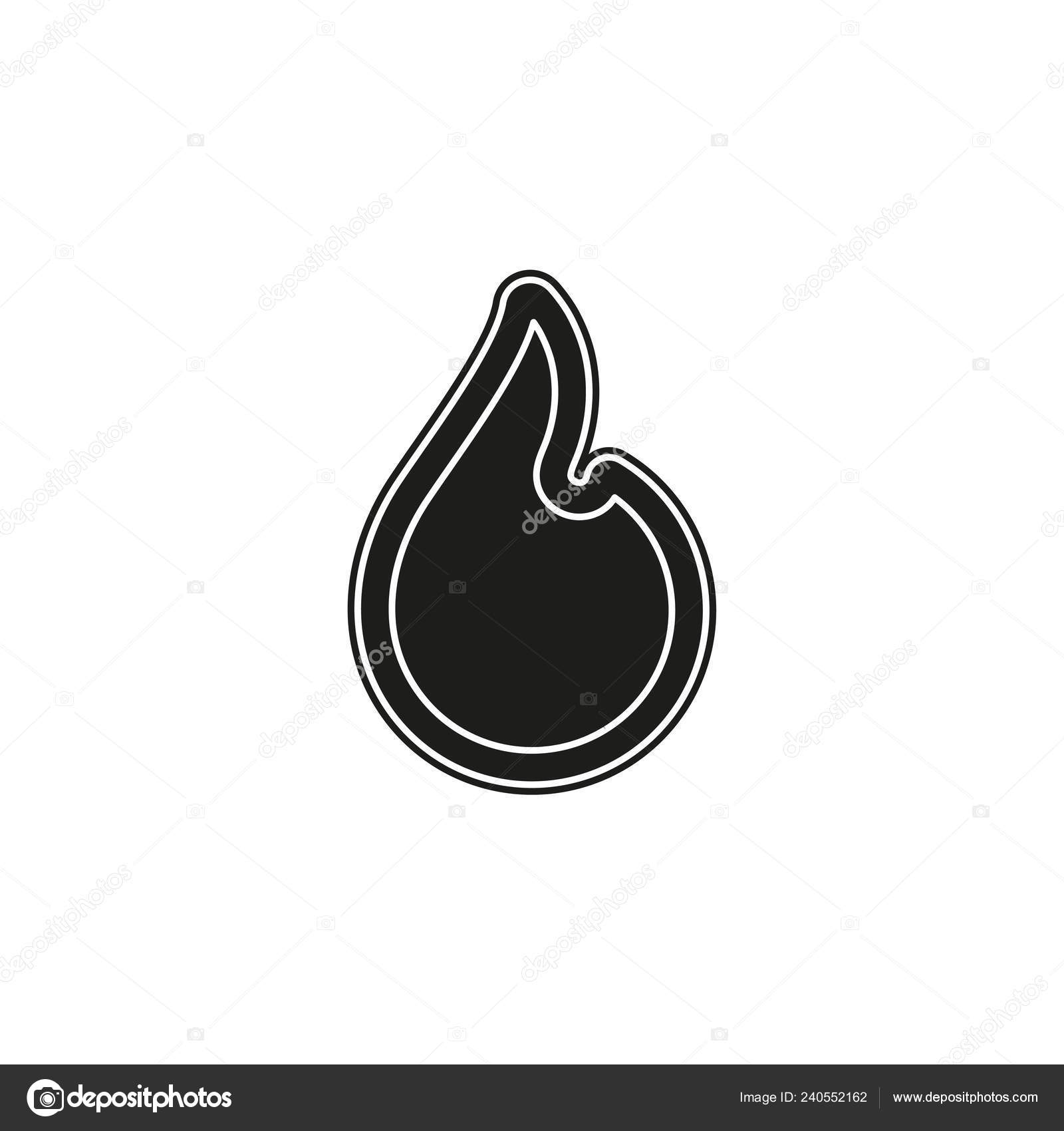 Vector Fire Flame Fire Sign Hot Burn Symbol Isolated Flat — Stock ...