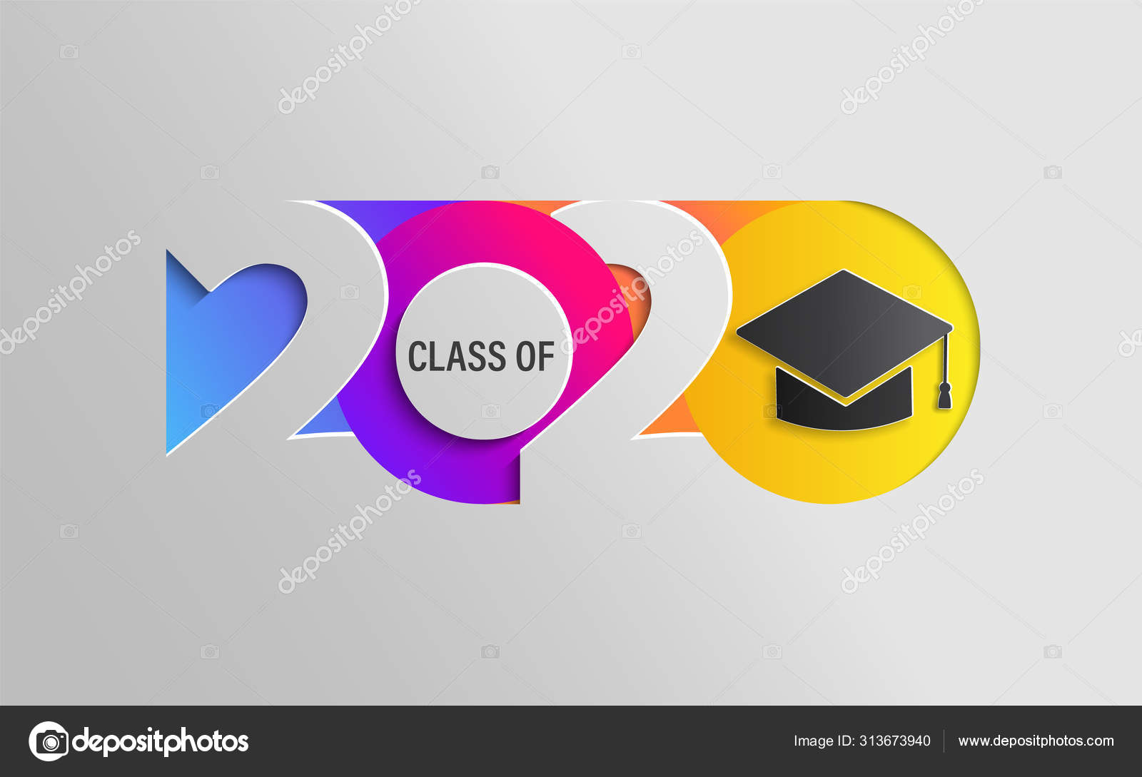 Happy Class 2020 Graduation Insta Colour Banner Paper Style Posters ...
