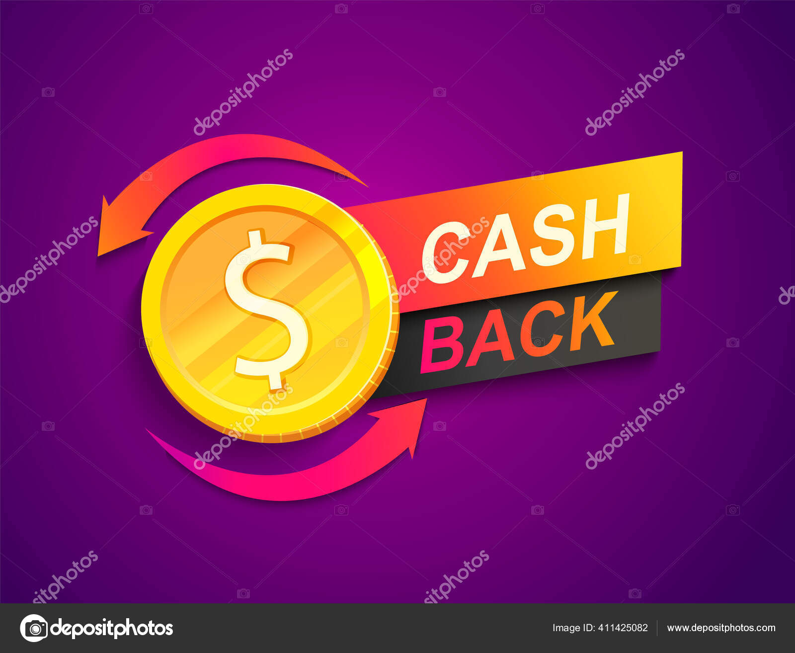 Cash Back Offer Banner Promotion Refund Cashback Money Service Help ...