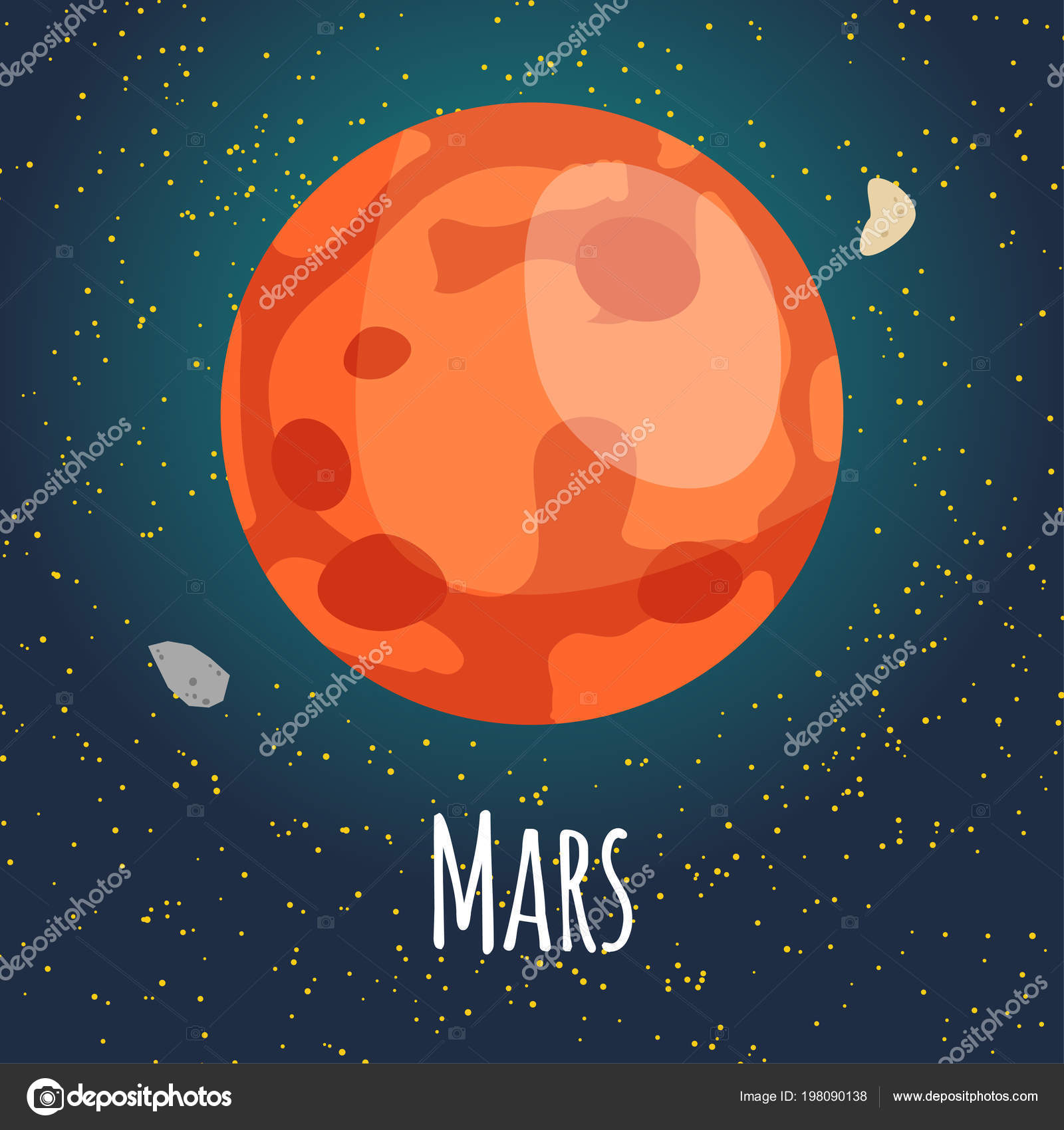 Cartoon Mars Planet