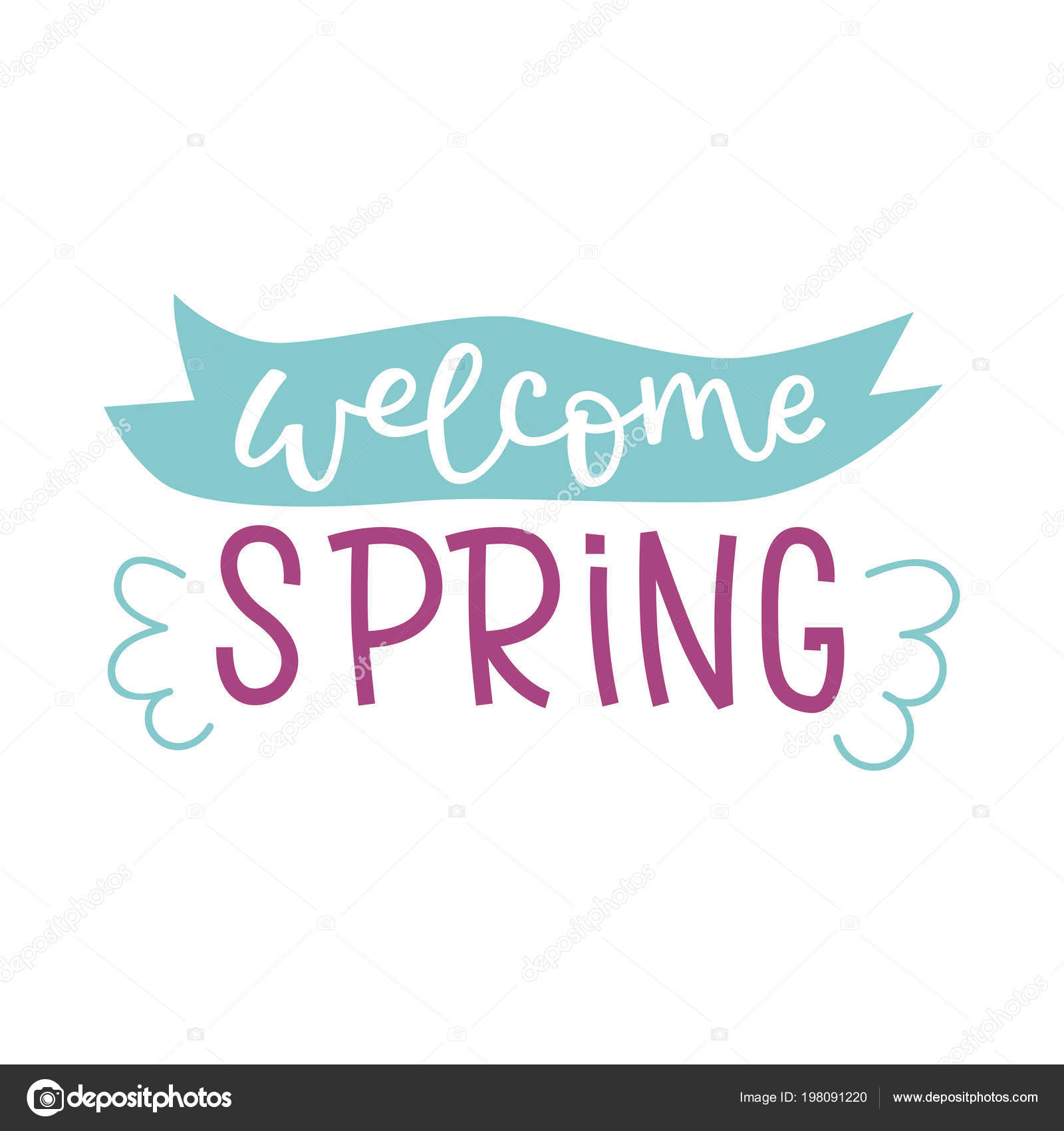 Ilustración Vectorial Letras Primavera Aisladas Con Elementos ...