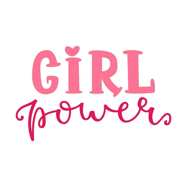 Girl Power Letteringvector Illustration Set Girl Power Lettering Cute ...