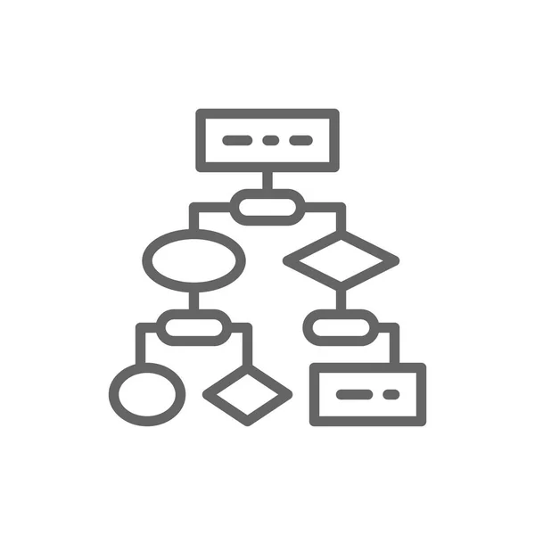 Matrix Interconnected System Blockchain Technology Block Chain Line Icon — Stock Vector