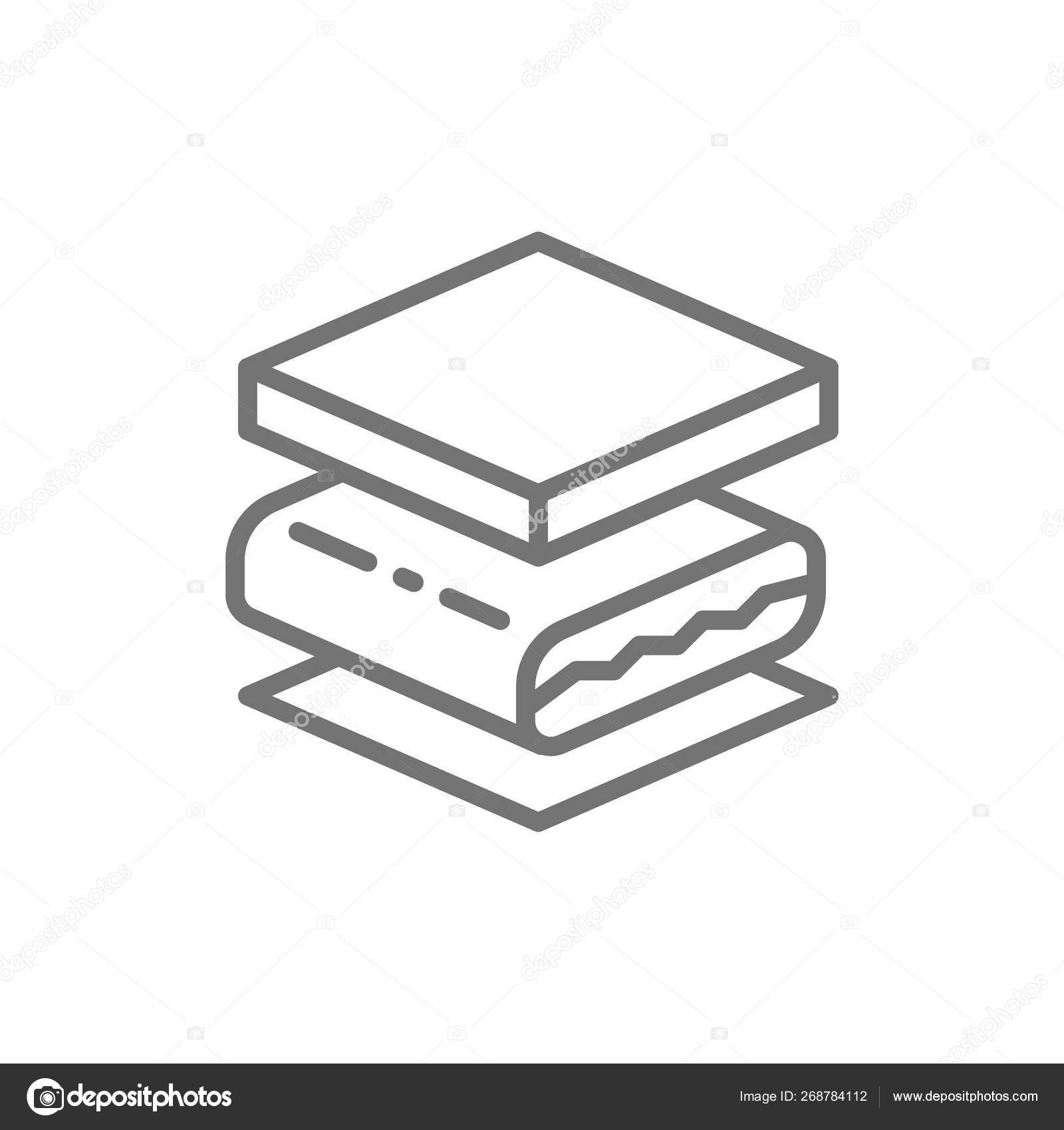 Scheme of thermal insulation, multilayer material, waterproof line icon ...