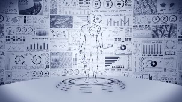 Corps Virtuel L'homme Animation D'hologramme Médical Humain Graphique ...