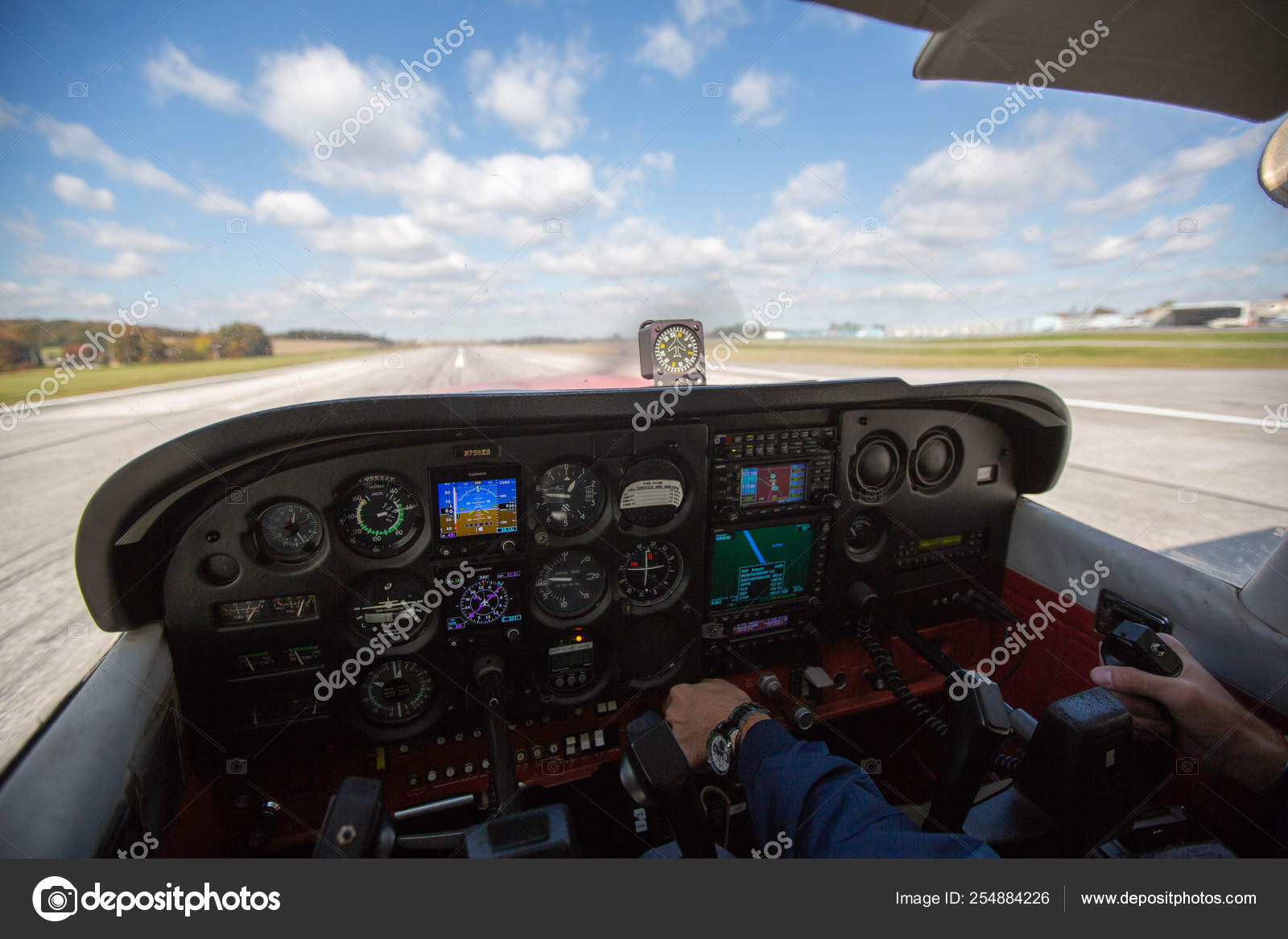 Airplane Dashboard Interior Stock Photo by ©mikemaisuradze 254884226