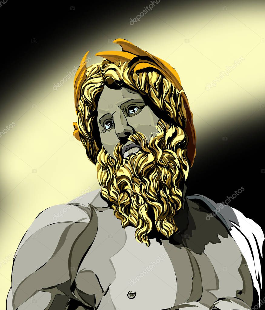 Júpiter de la antigua mitología romana, el dios del cielo, la luz del ...