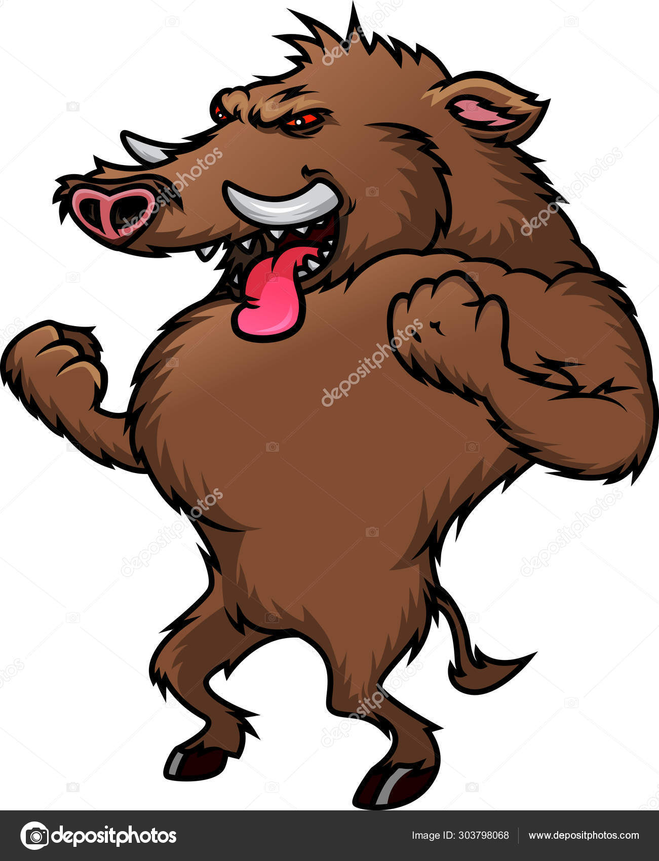 Angry Boar Cartoon