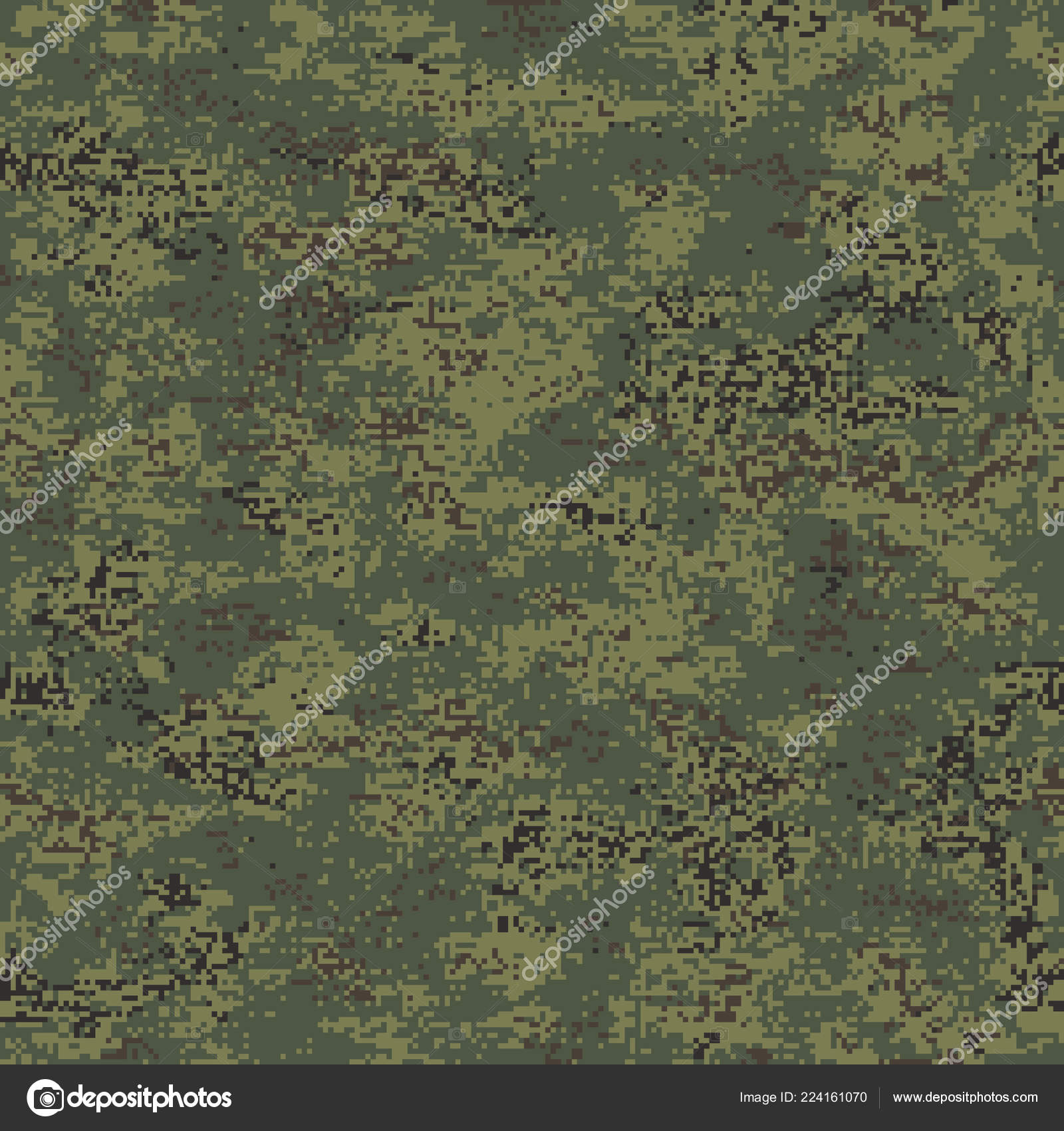 Digital Flora Camouflage Seamless Pattern Incorporating Tiny Pixels ...