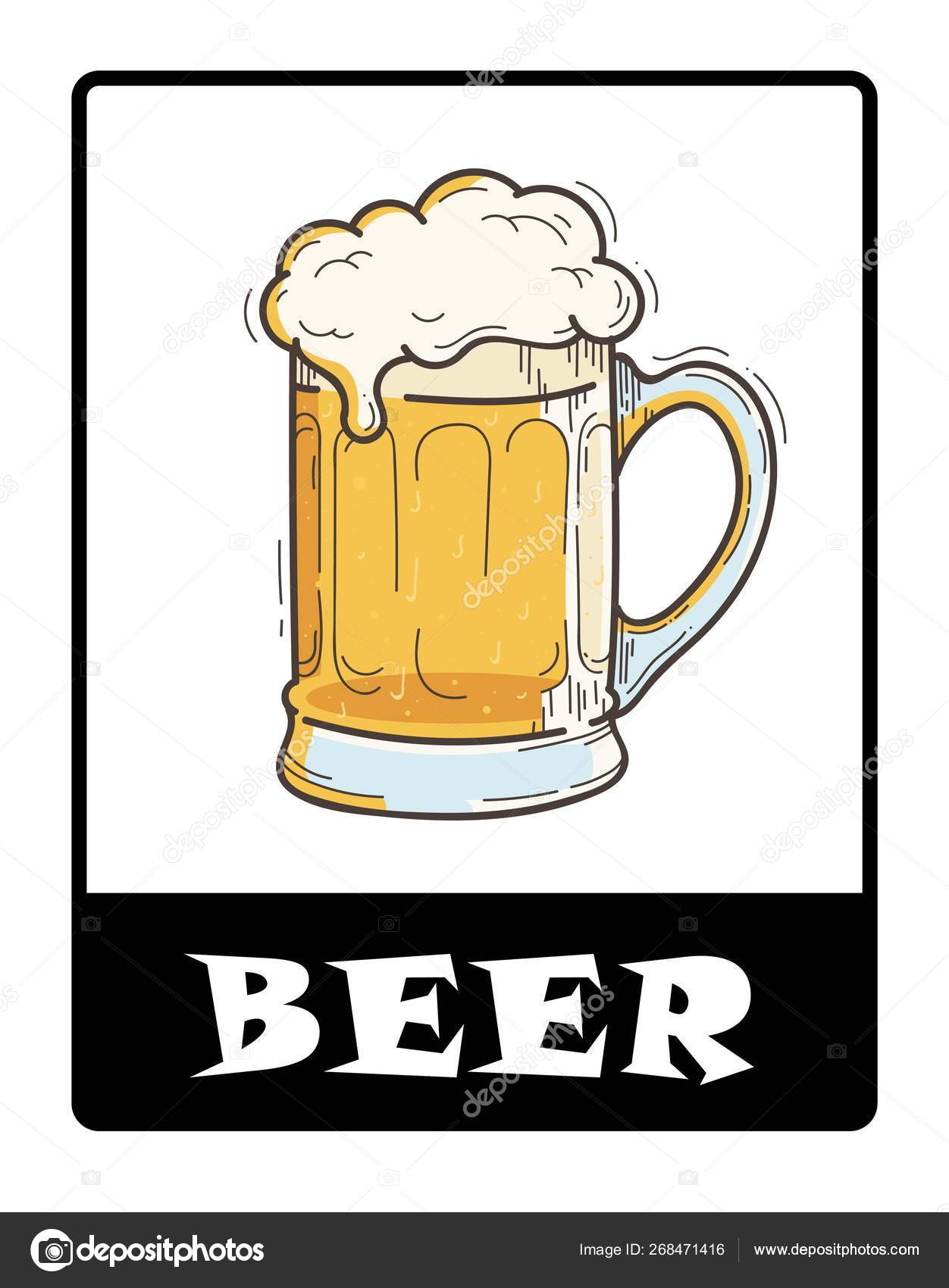 Beer Shop Icon Drawing Illustration Beer Shop Sign Beer Available Stock ...