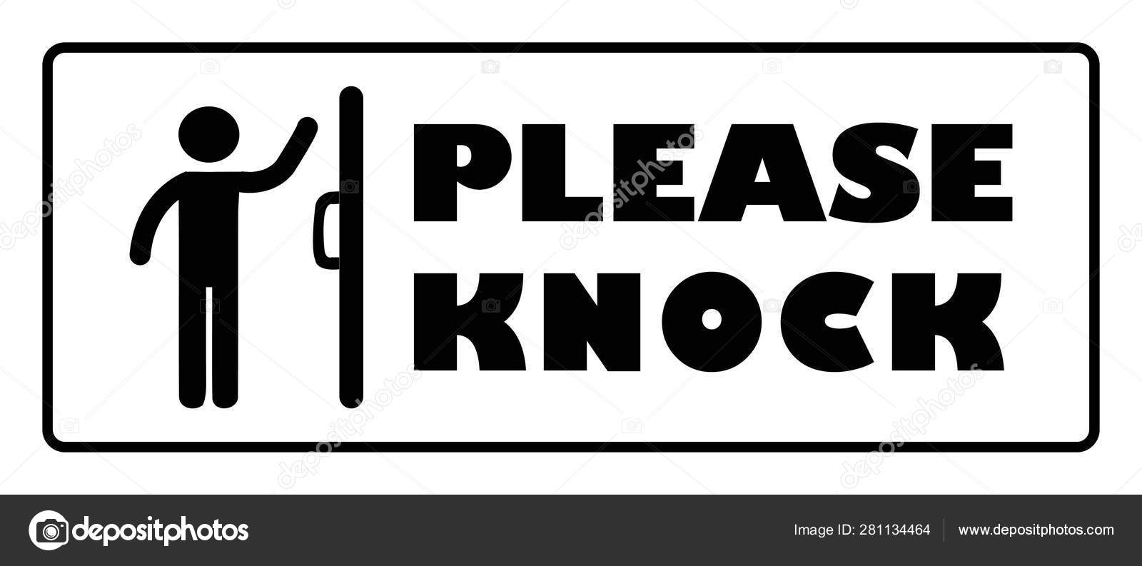 Please Knock Door Sign Please Knock Door Sign Whit Background Stock ...
