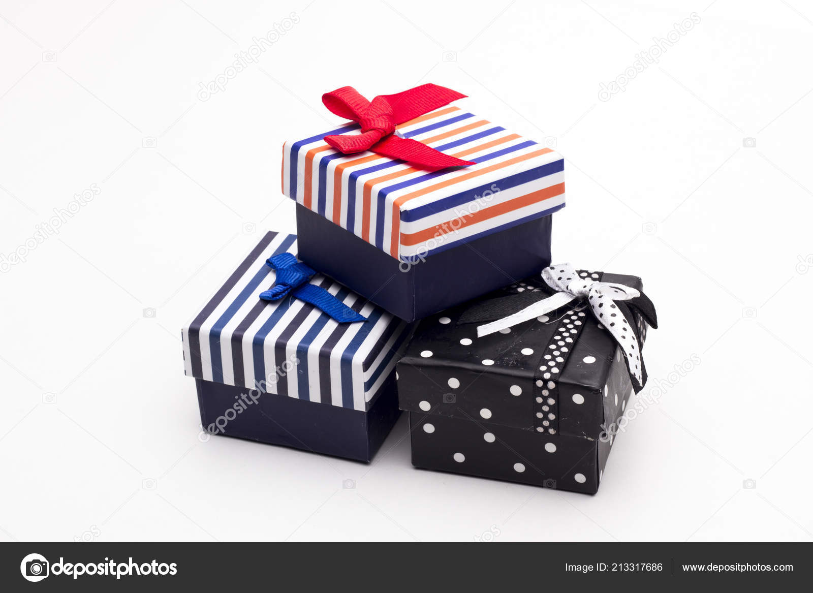 Small Square Presents Boxes Gifts Packages Isolated White Studio ...