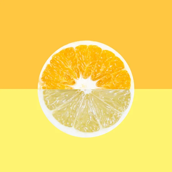 Multicolored pieces of lemon, orange, lime and grapefruit on color ...