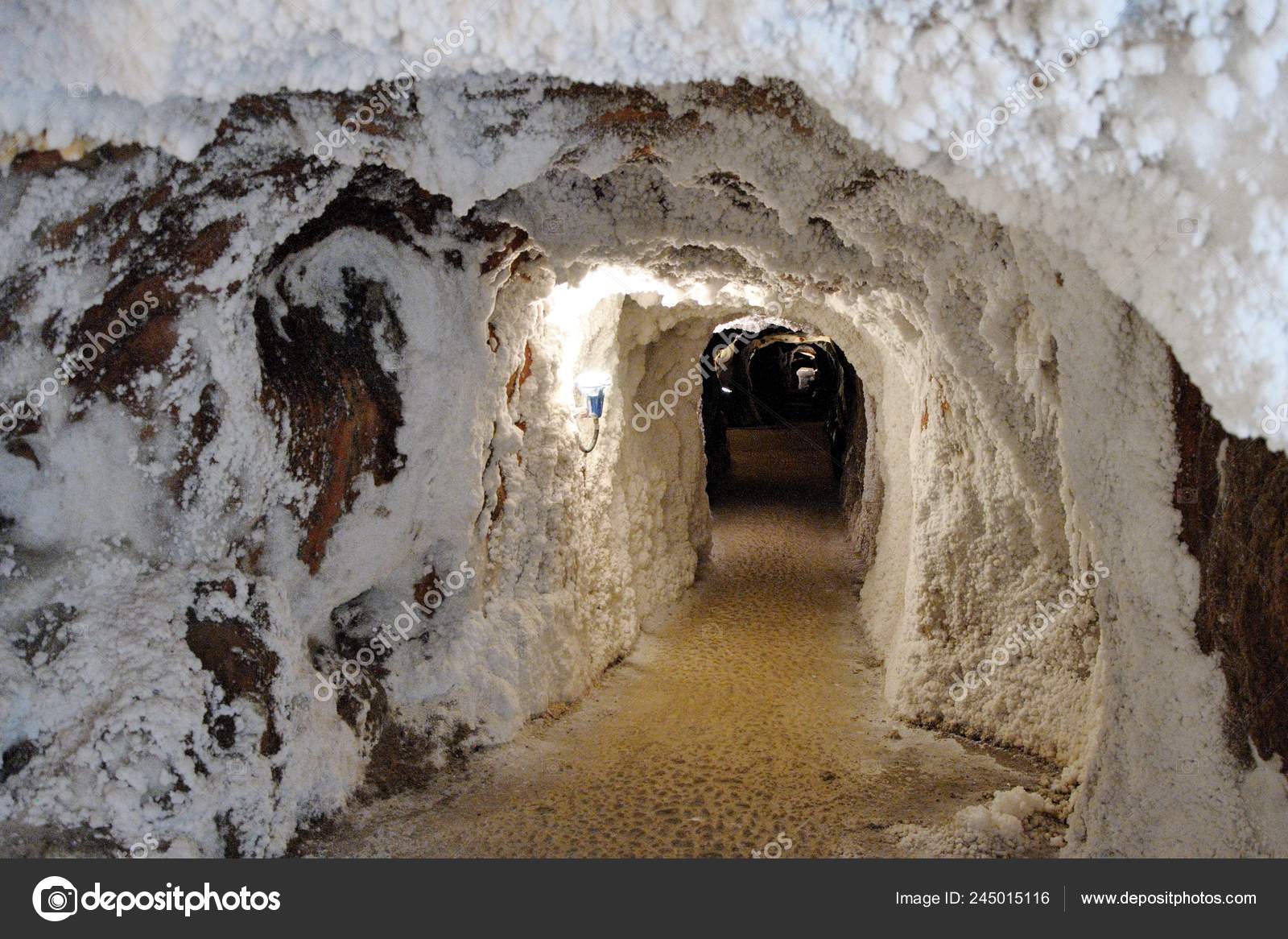 Salt Cave Old Mine White Natural Stalactites — Stock Photo ...