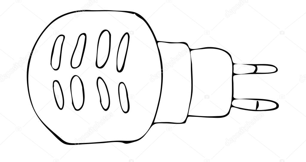 Dibujo a mano fumigador eléctrico. Dispositivo casero antimosquitos ...