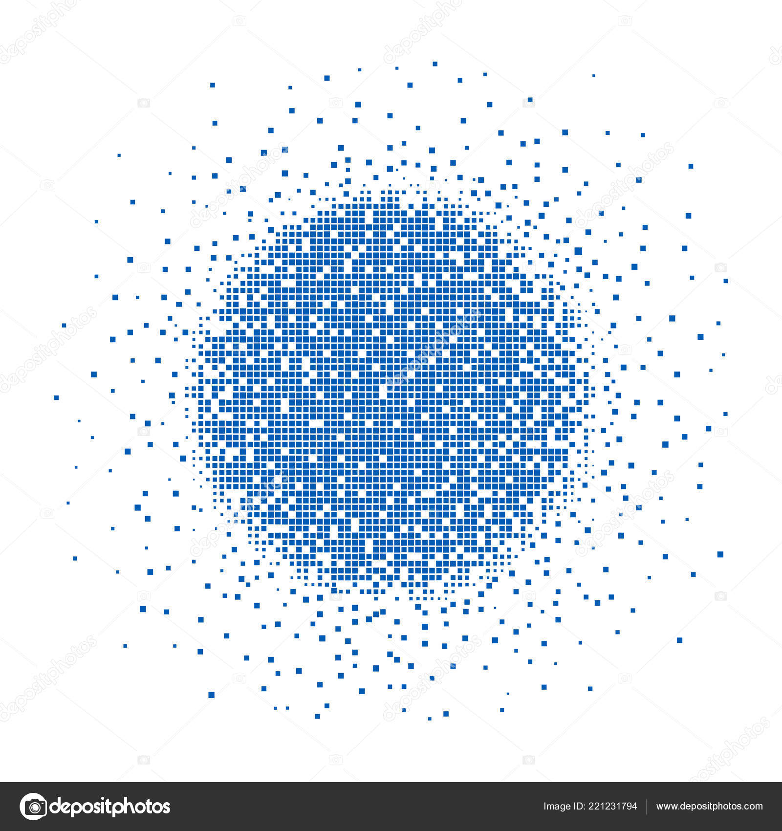 Halftone pixels square points in circle form Stock Vector Image by ...