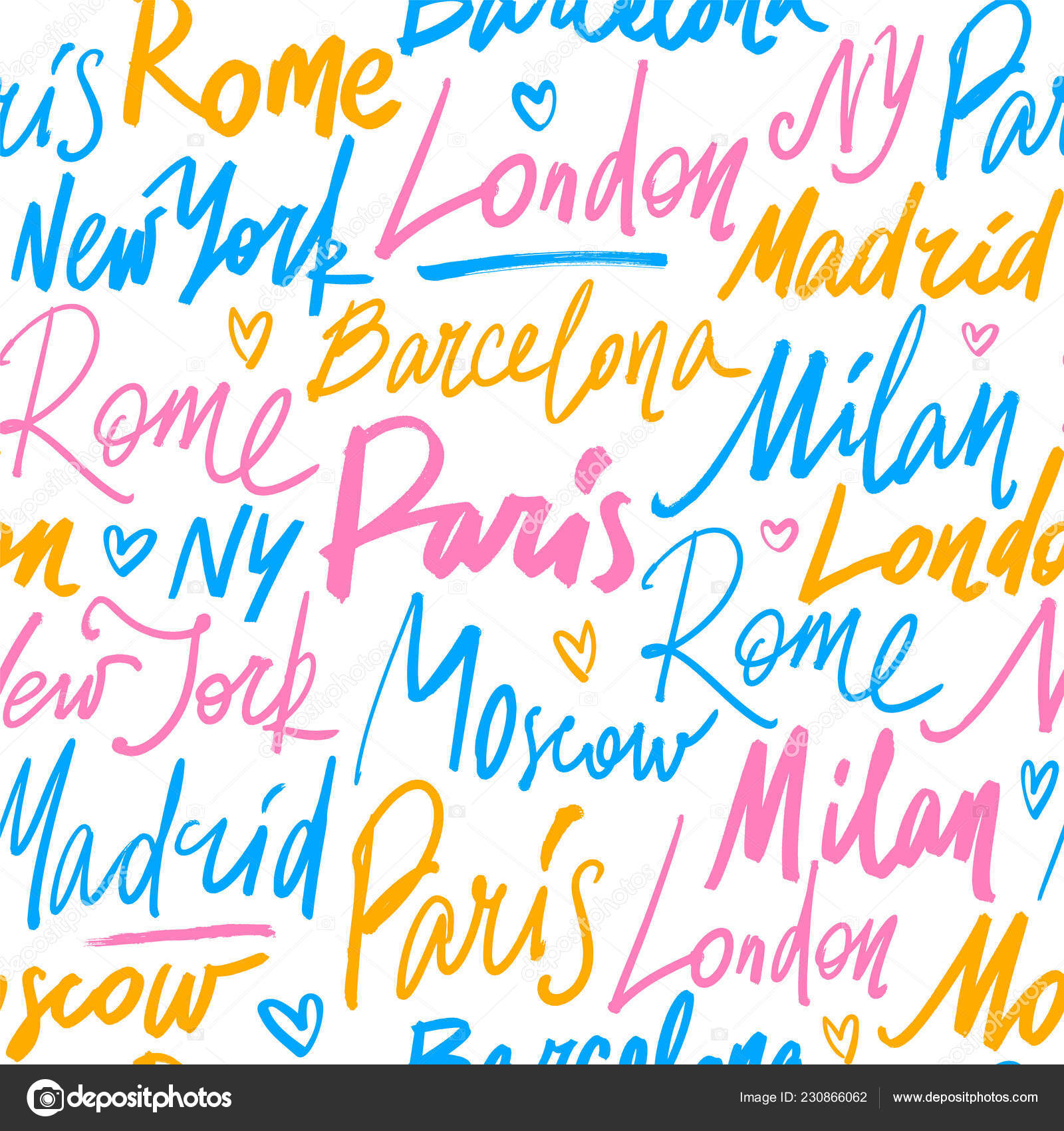 Patrón sin costura vectorial con nombres de ciudades del mundo Vector ...