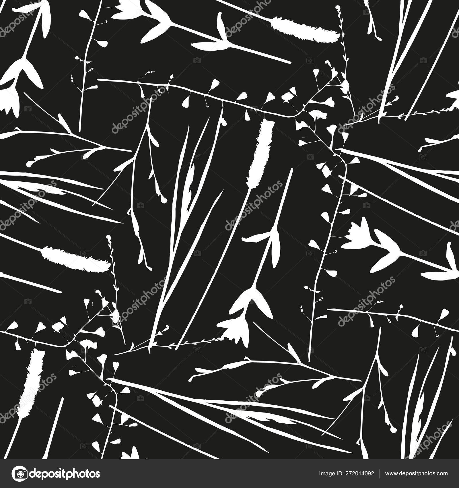 Botanical pattern. Seamless floral background. Decor with leaves and ...