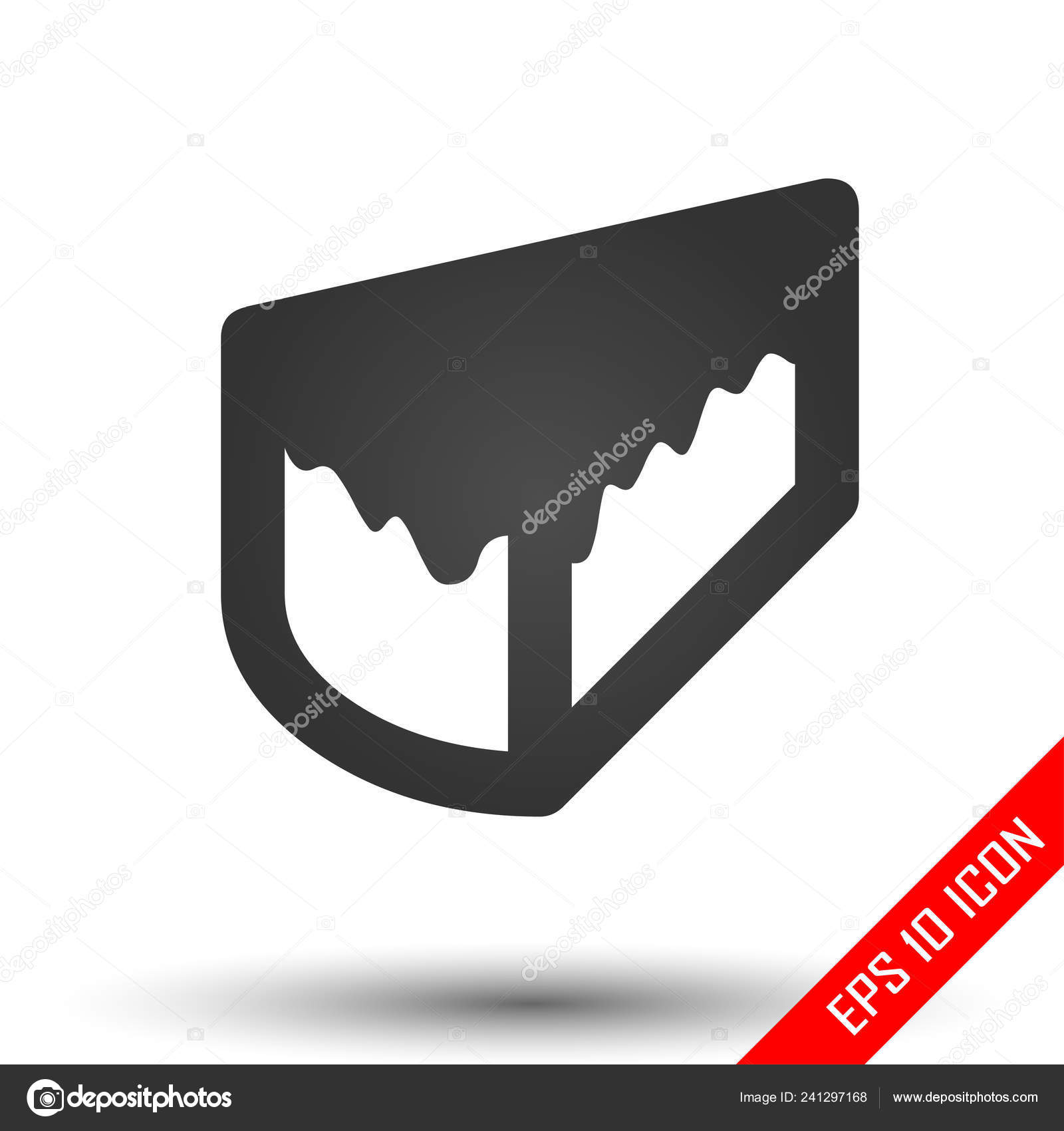 Cake Icon Piece Cake Logo Bit Cake Isolated White Background Stock ...