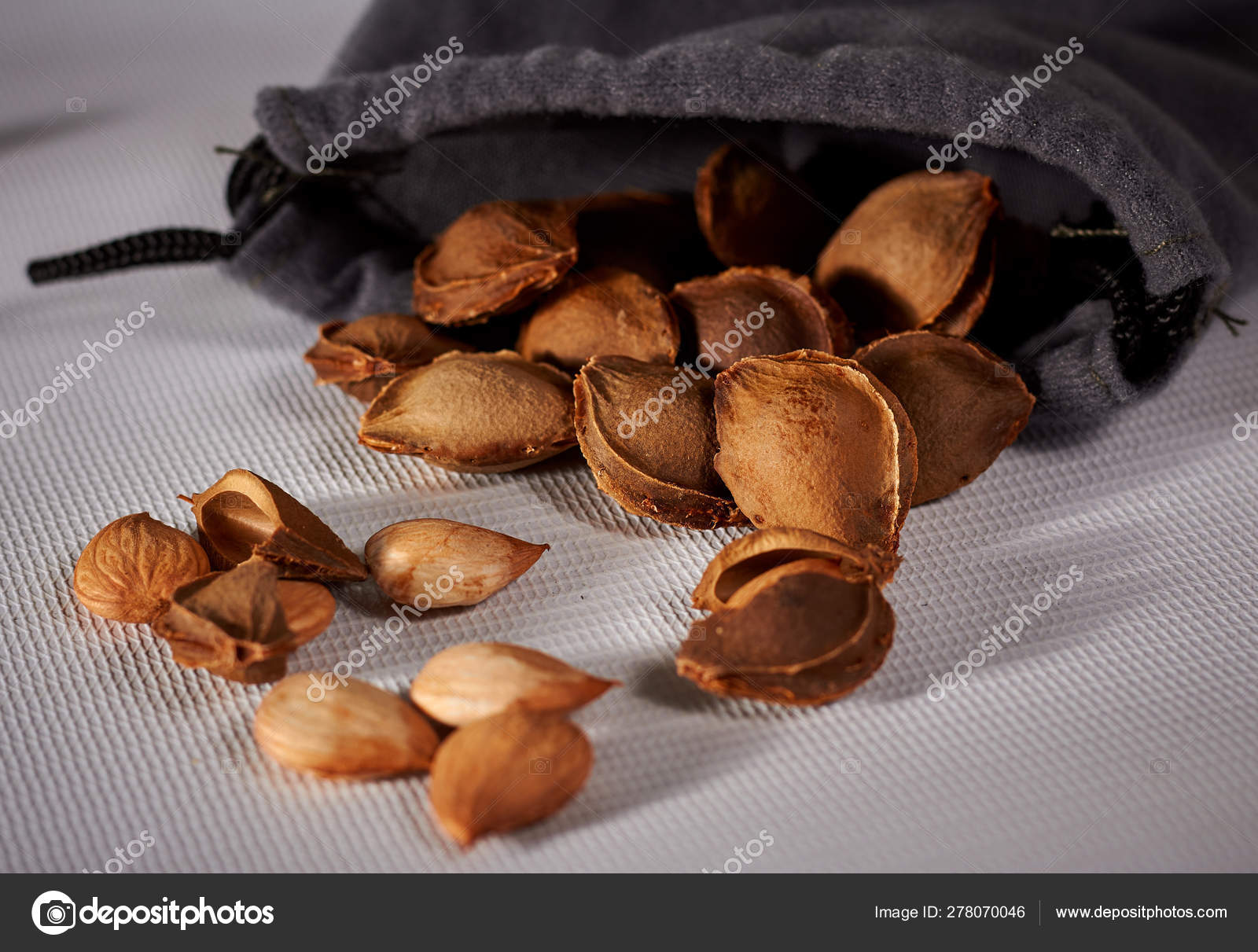 Apricot Kernel Bag Split Kernels Apricot Kernels Stock Photo by ©gadzik ...