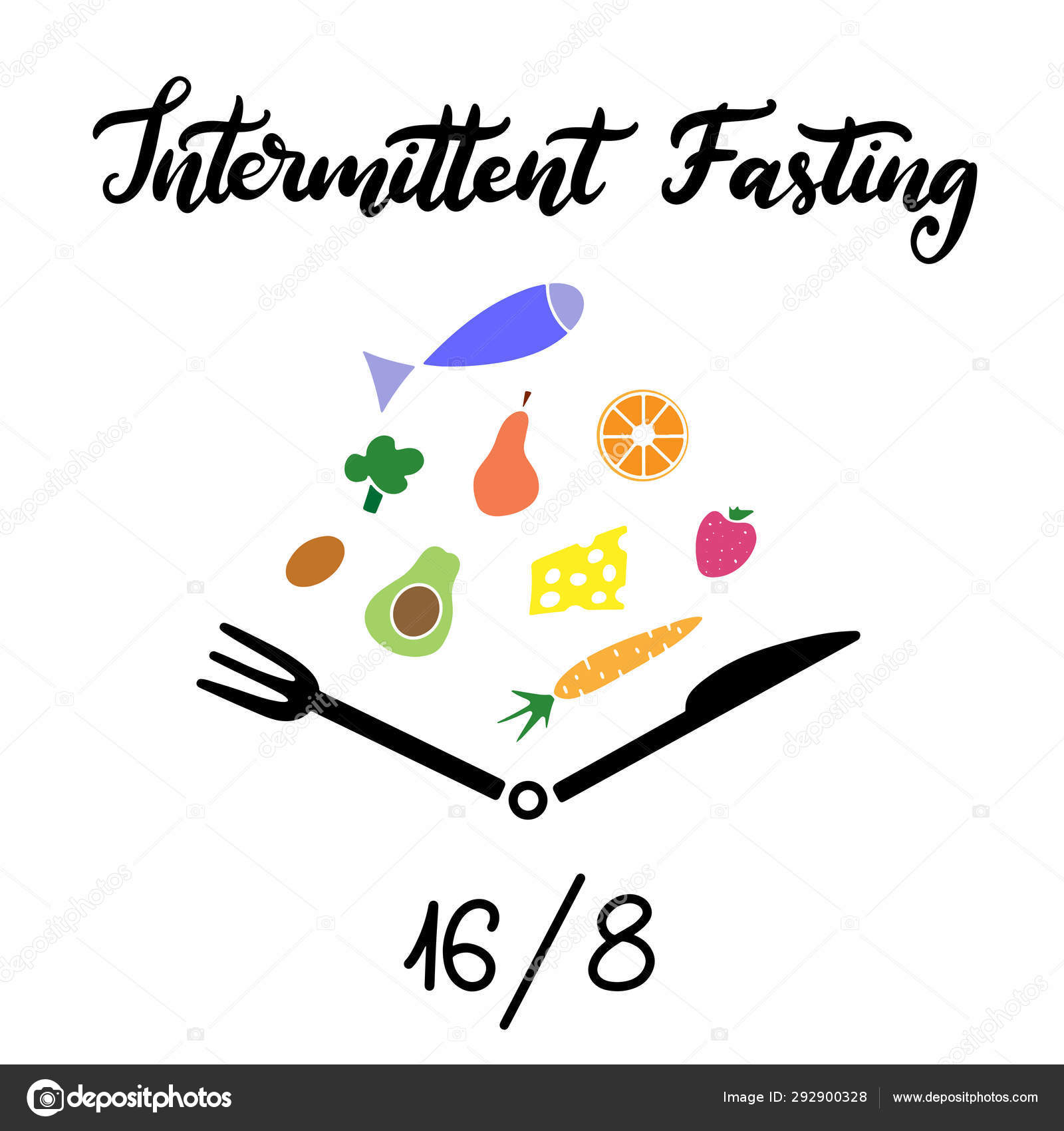 Intermittent Fasting lettering vector illustration Stock Vector Image ...