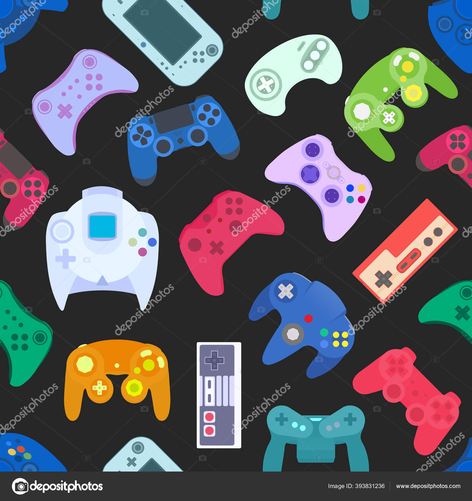 Video Game Controller Collage
