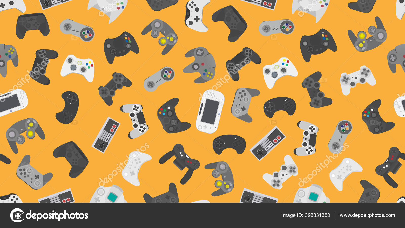 Video Game Controller Gamepad Background Gadgets Devices Seamless ...