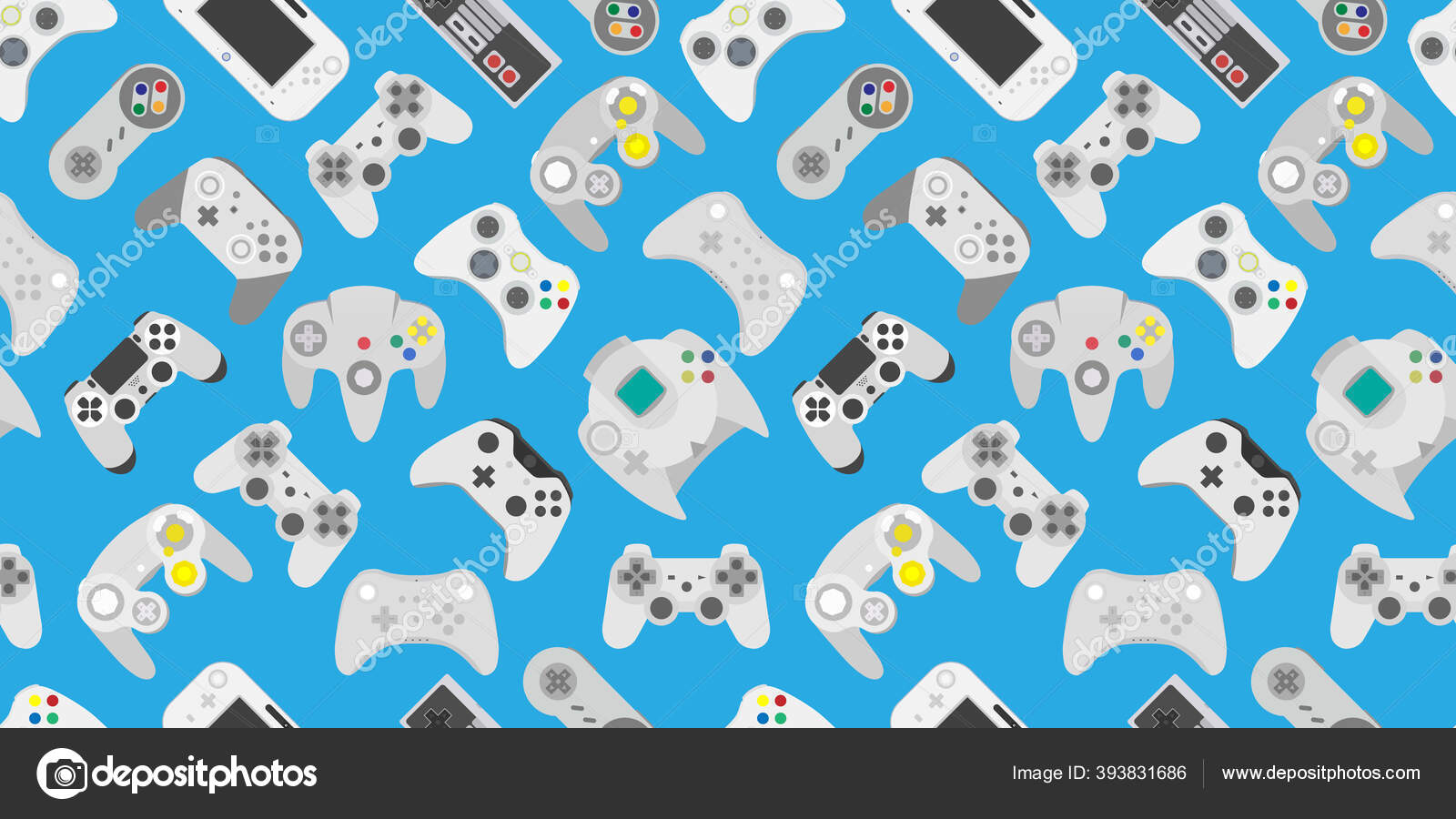 Video Game Controller Gamepad Background Gadgets Devices Seamless ...